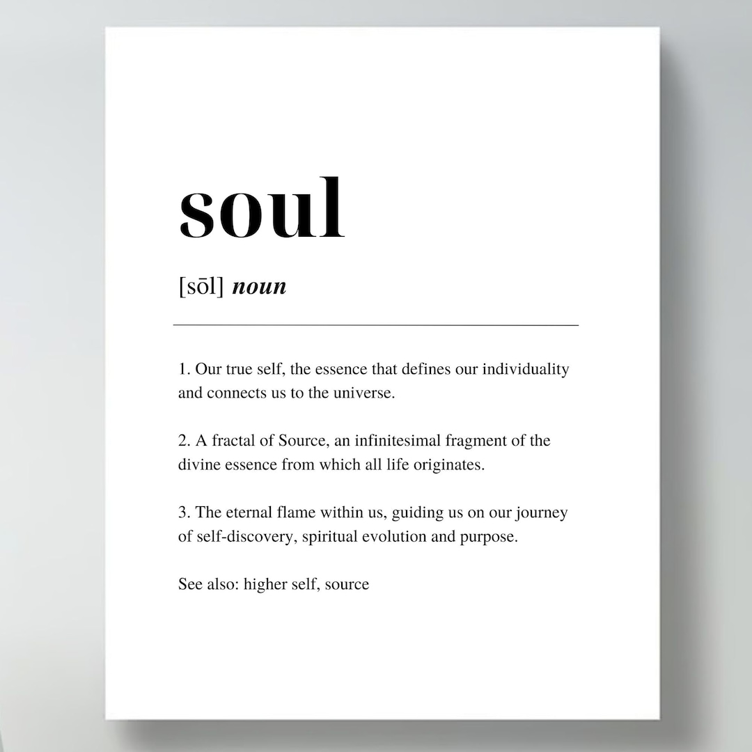 Soul Definition Print, Minimalist, Dictionary Art Print, Spiritual ...