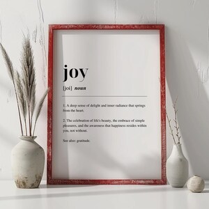 Joy Definition Digital Art Print – Inspirational Downloadable Wall Art ...