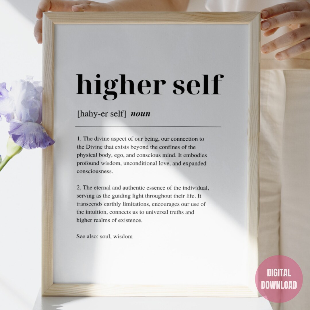 Higher Self Definition Print, Spiritual Wall Art, Minimalist ...
