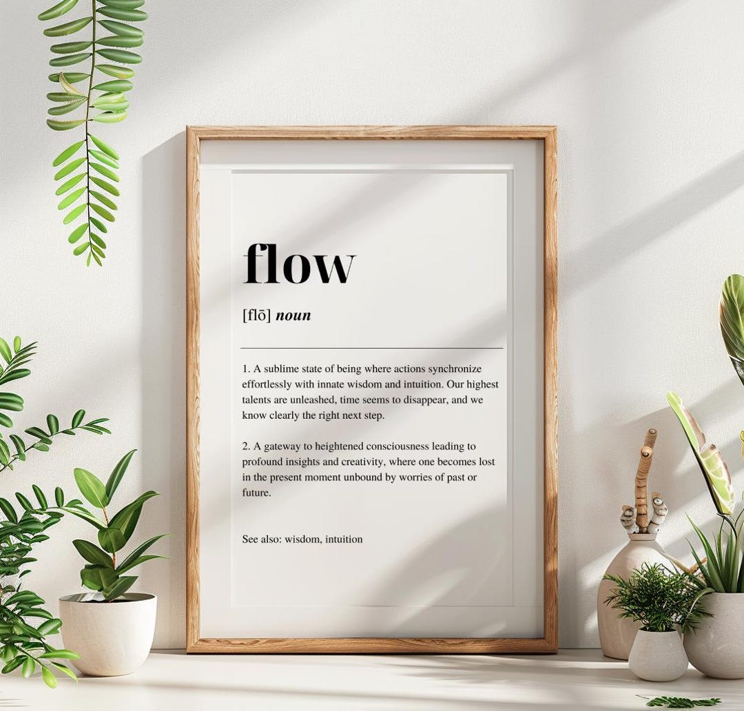 Flow Definition Digital Art Print – Minimalist Motivational Wall Art ...