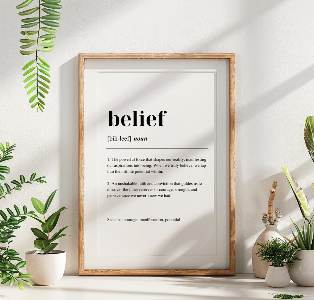 Belief Definition Digital Art Print – Inspirational Downloadable Wall ...