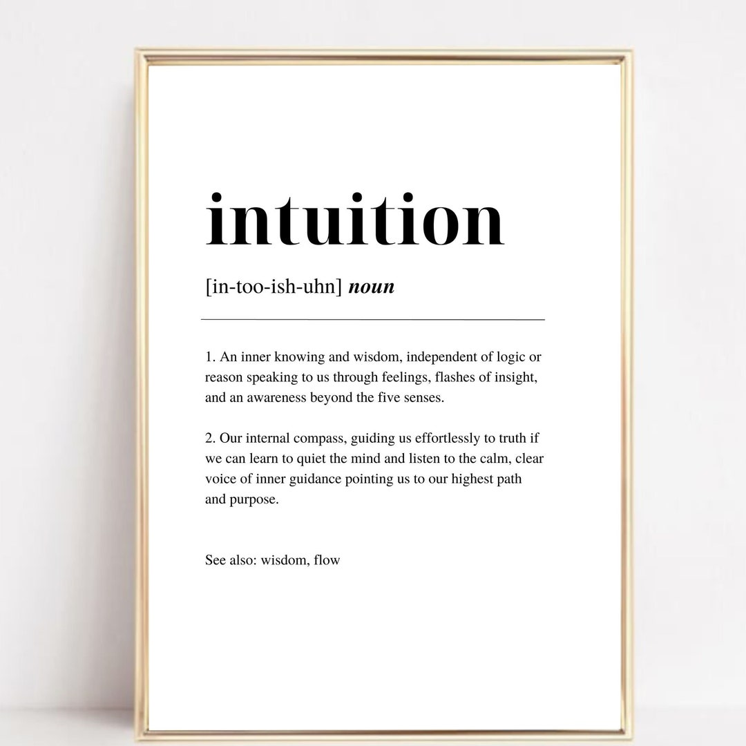 Intuition Definition Print, Spiritual Awakening Art - Etsy