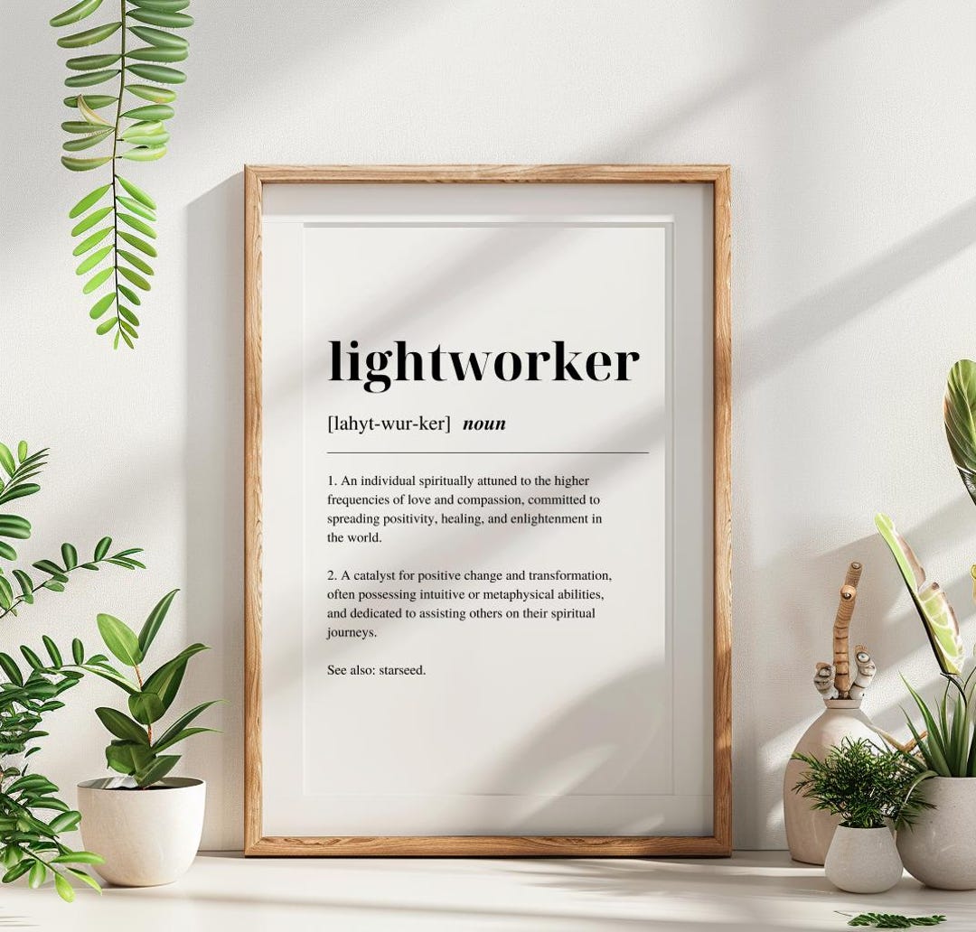 Lightworker Definition Digital Art Print – Downloadable Spiritual Wall Art– Inspirational Poster ...
