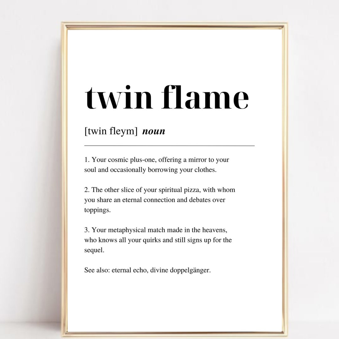 Funny Twin Flame Definition Art, Spiritual Artwork, New Age Gift ...