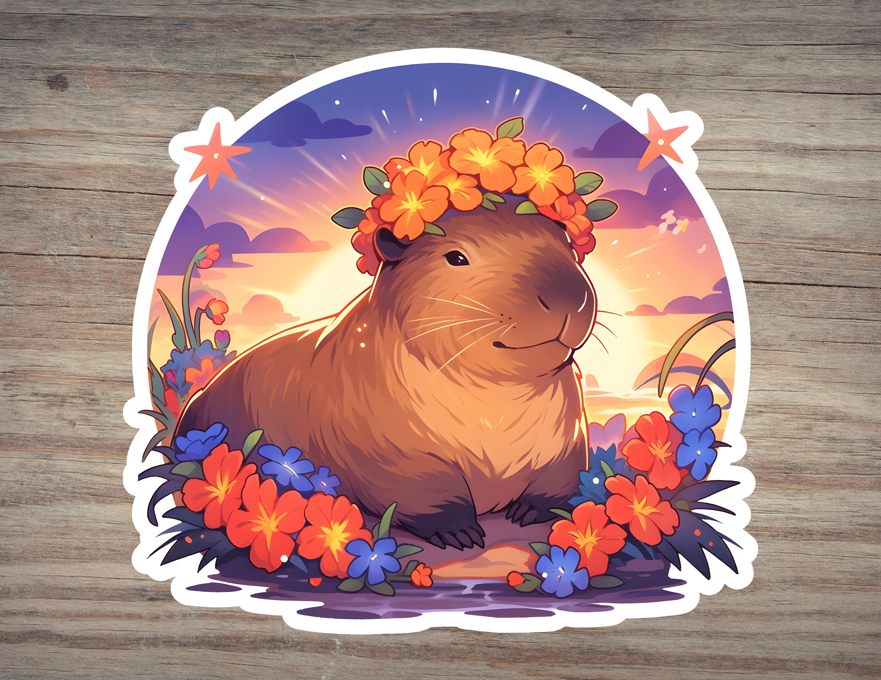 Cute Capybara Sticker Set: 6 Adorable Die-cut Vinyl Stickers for a ...