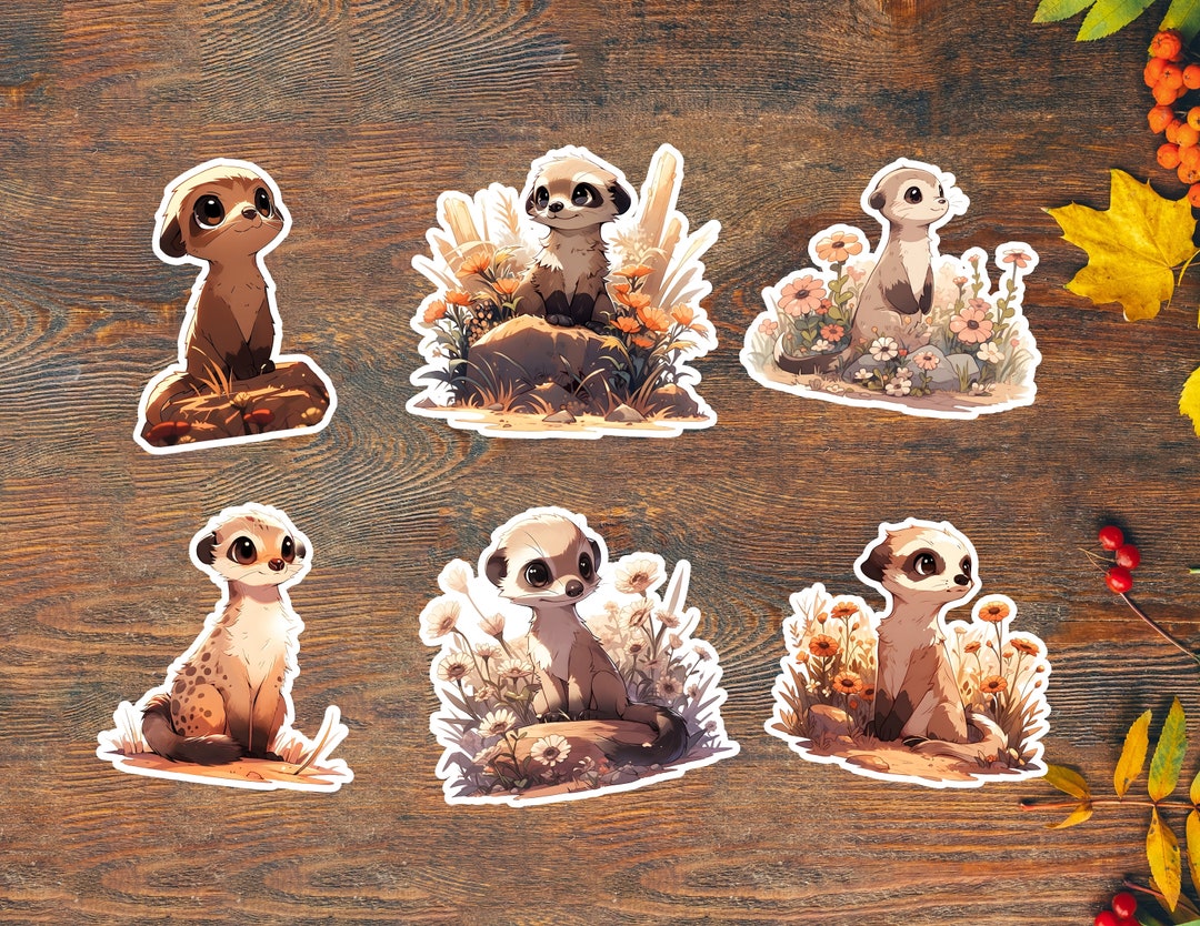 Cute Meerkat Sticker Set: 6 Adorable Meerkats for a Charming Touch of ...
