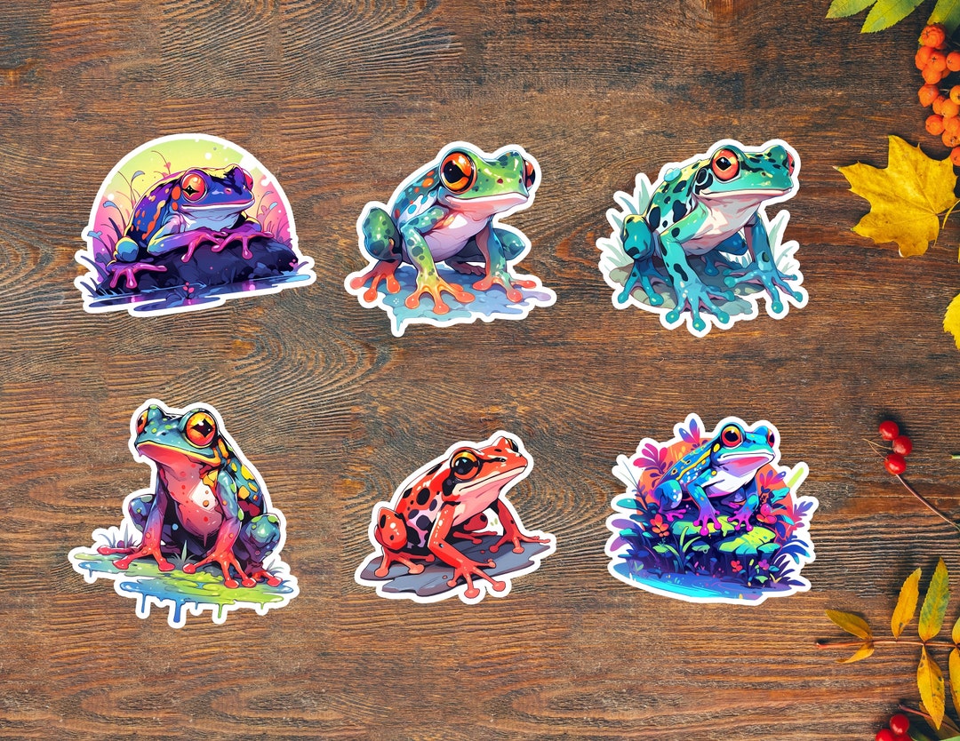 Cute Frog Sticker Set: 6 Adorable Die-cut Frogs for Journaling ...