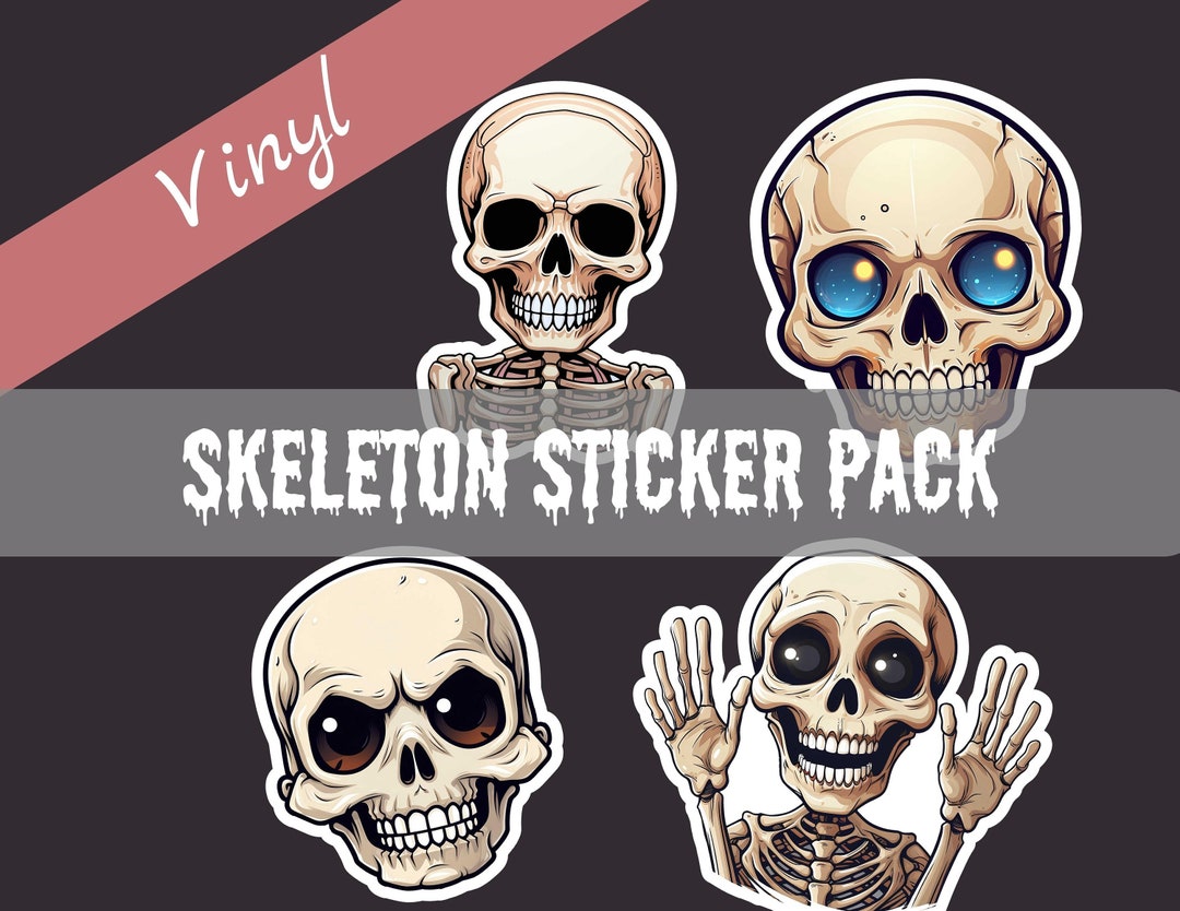Halloween Holographic Skeleton Sticker Pack | Planner Stickers ...