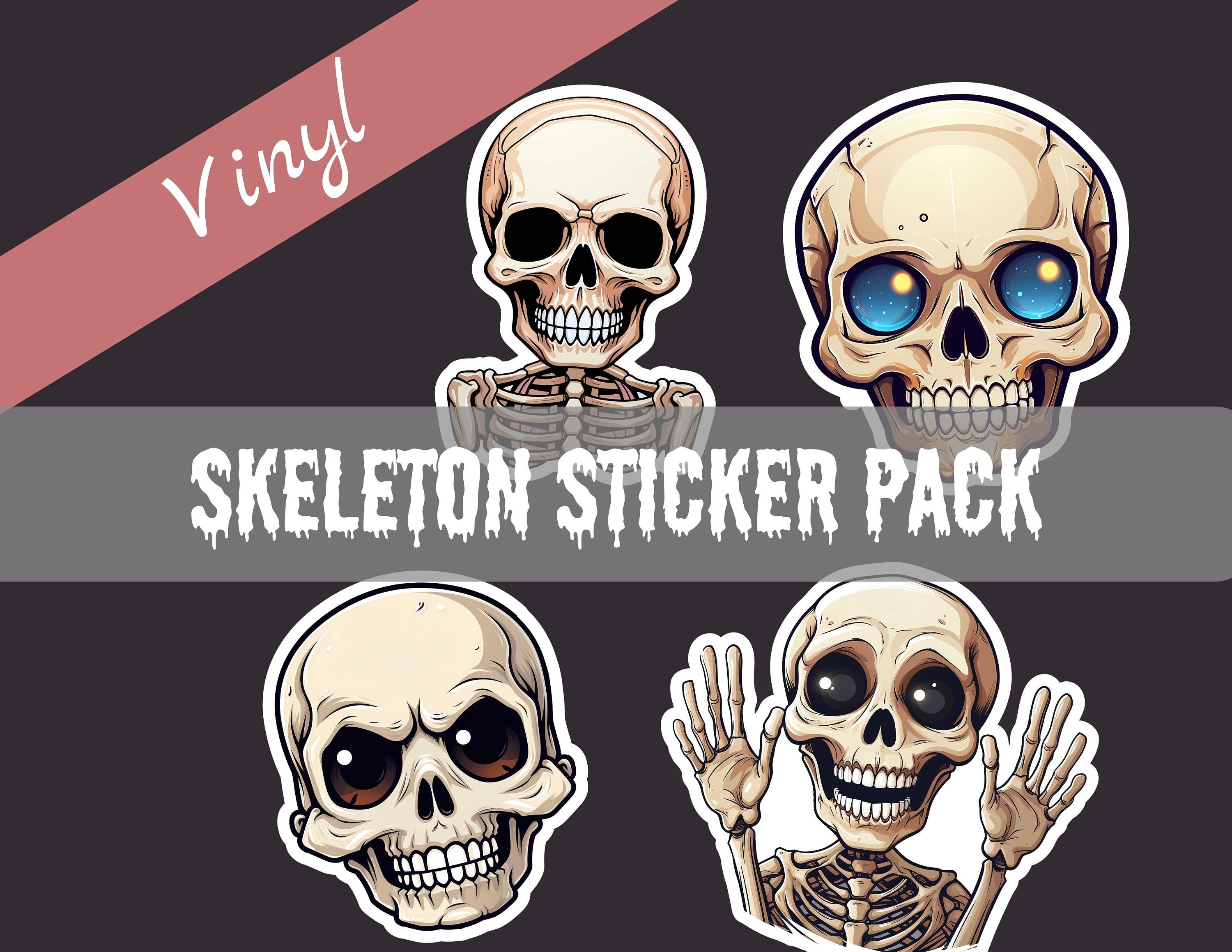 Halloween Holographic Skeleton Sticker Pack Planner Stickers - Etsy