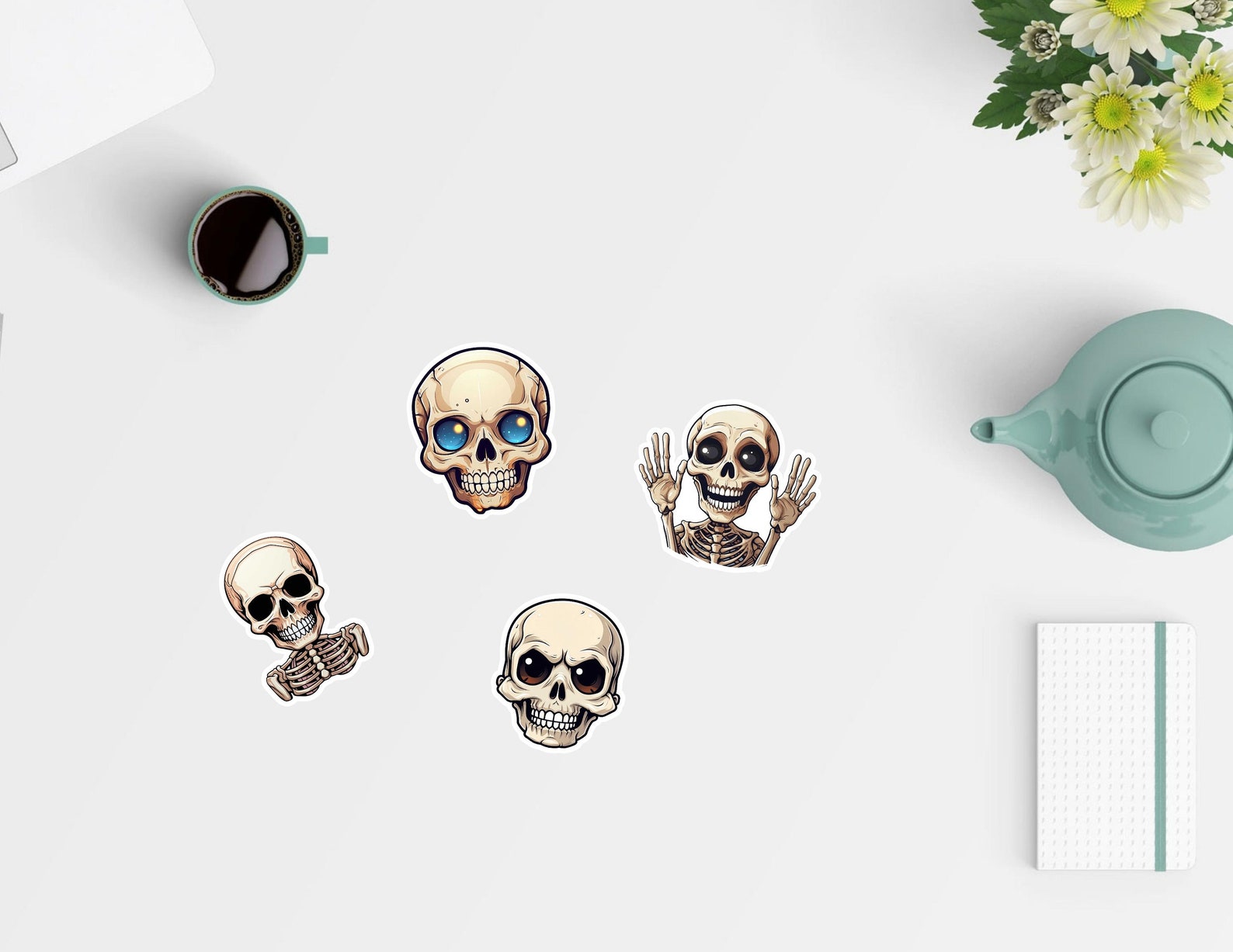 Halloween Holographic Skeleton Sticker Pack Planner Stickers - Etsy