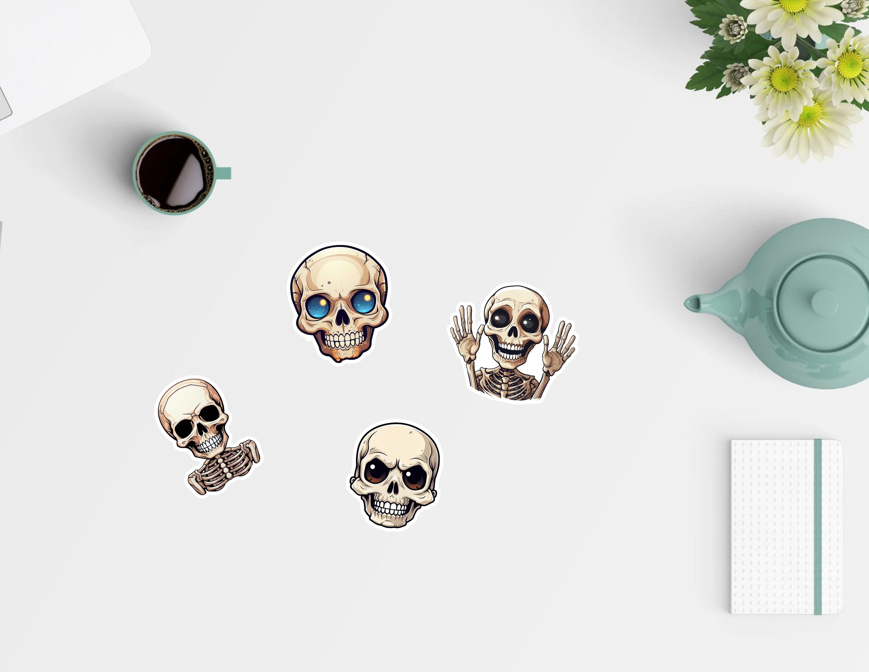 Halloween Holographic Skeleton Sticker Pack Planner Stickers - Etsy