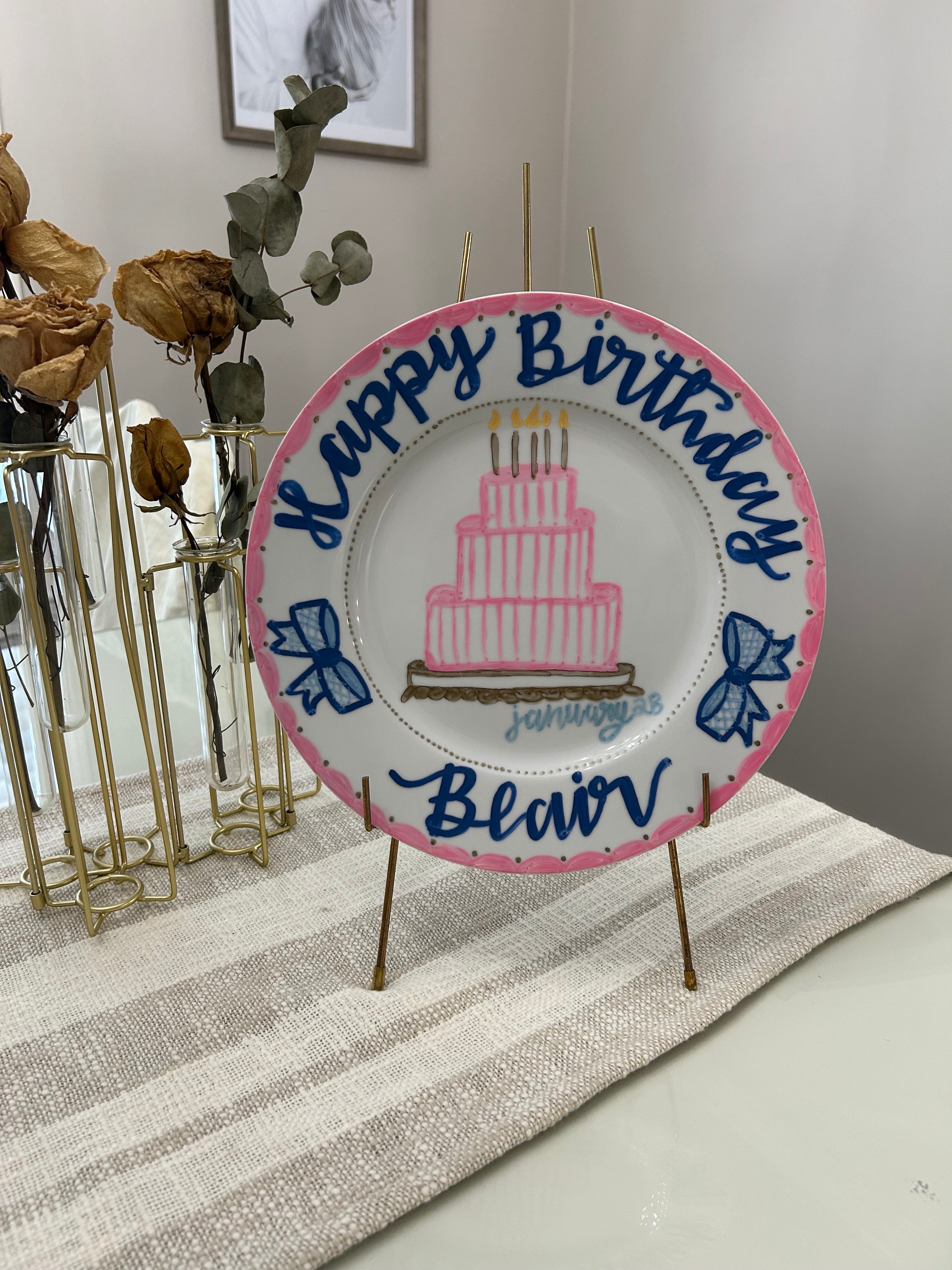 Girls Scalloped-edged Birthday Cake Plate - Etsy