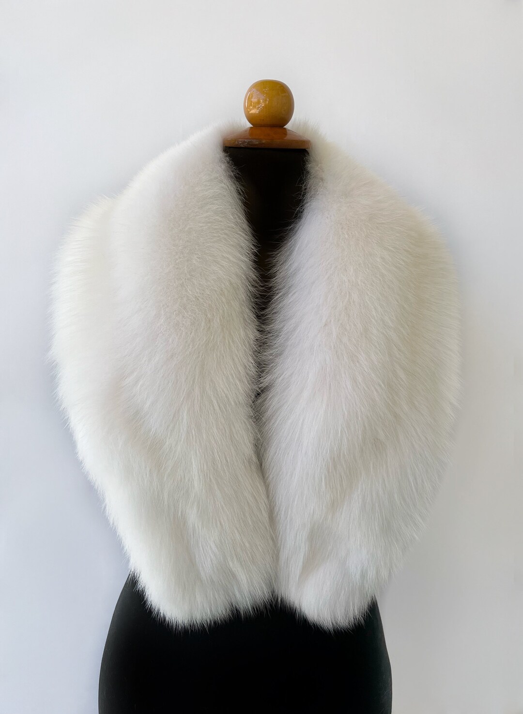 Collo di pelliccia di volpe bianca collo di pelliccia di - Etsy Italia