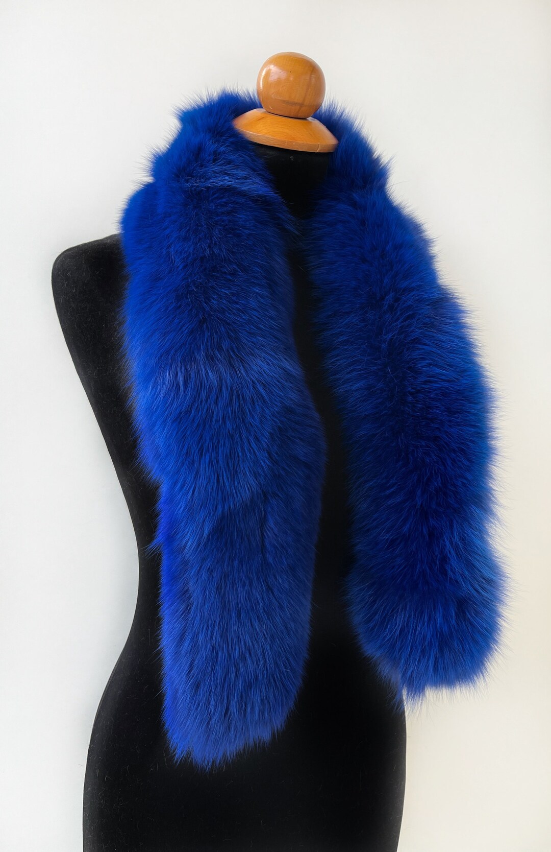 Royal Blue Fox Fur Trim for Hood, Royal Blue Fur Trim Hood Stripe ...