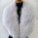 White Fox Fur Collar, White Fur Collar for Winter Coat, Luxury White ...