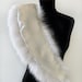 White Fox Fur Collar, White Fur Collar for Winter Coat, Luxury White ...