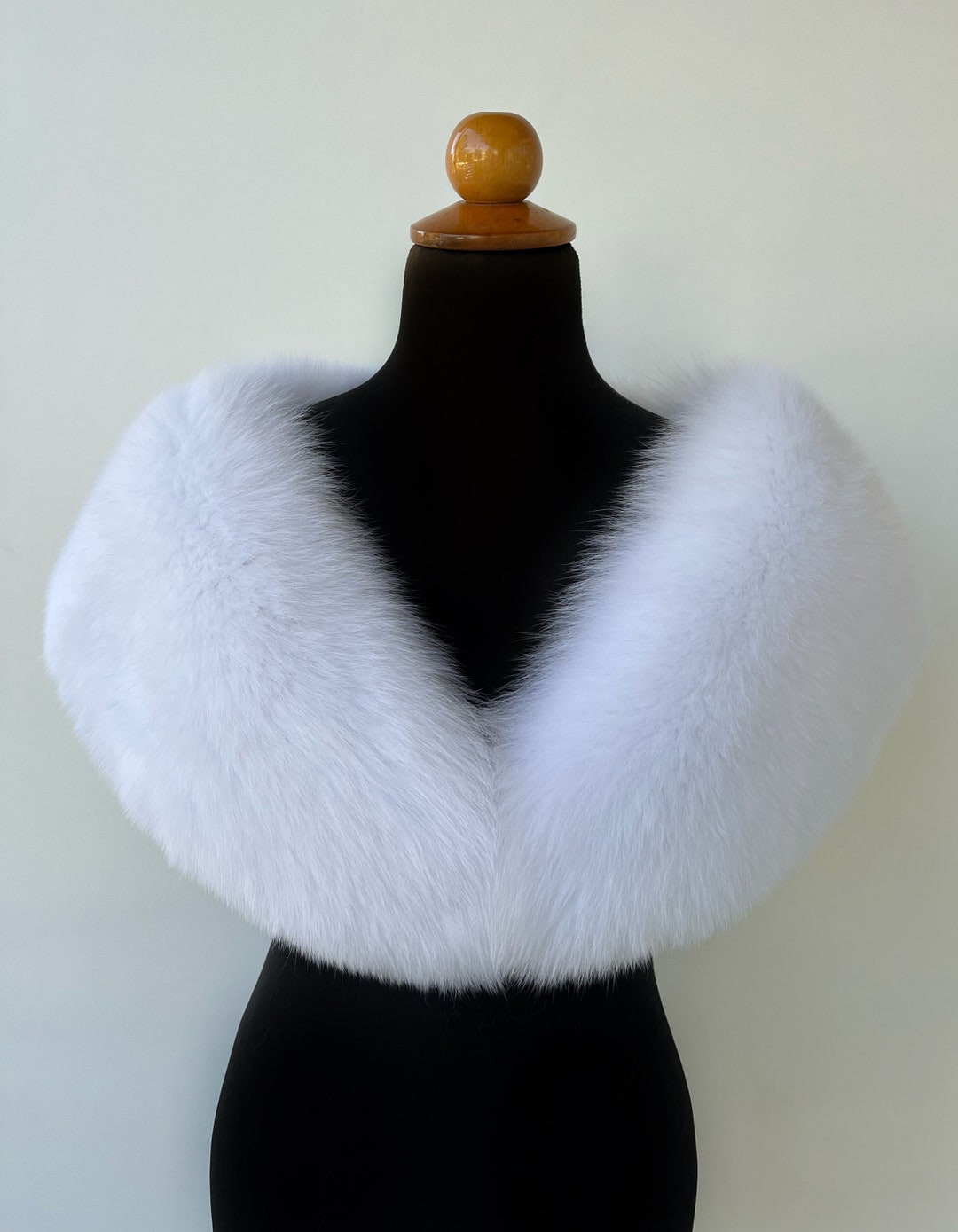 White Fox Fur Stole Bolero: Handmade Wedding Wrap - Etsy