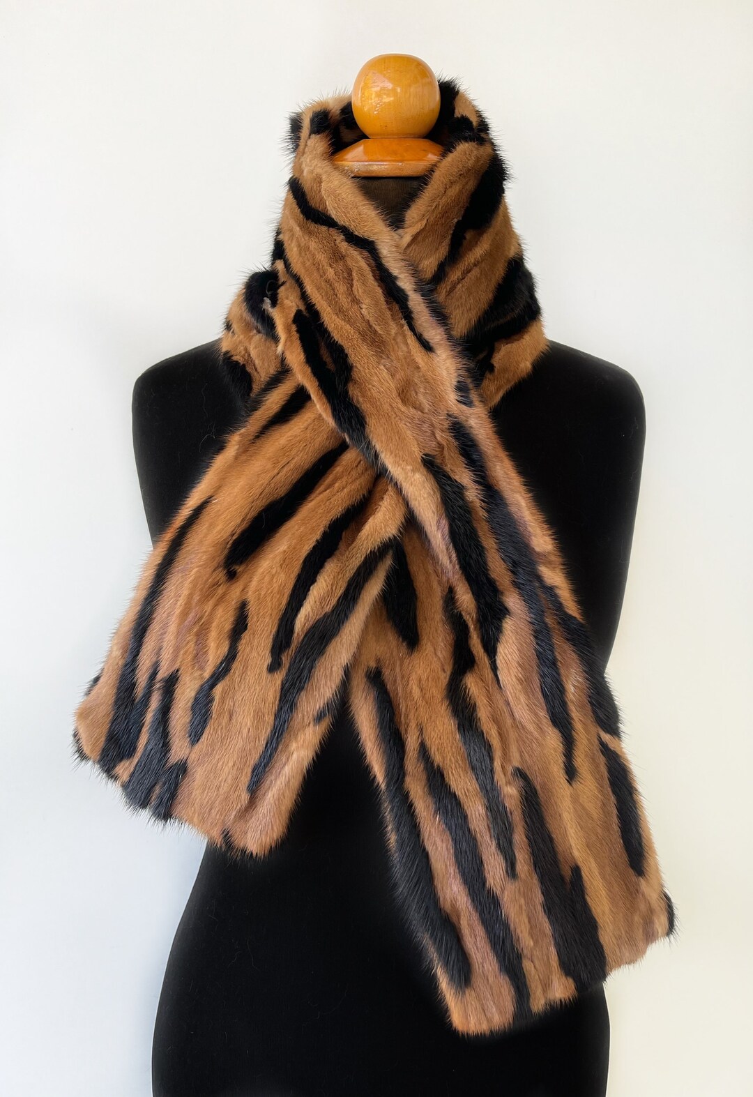 Black Brown Luxury Mink Fur Scarf, Real Fur Scarf, Women's Luxury Fur ...