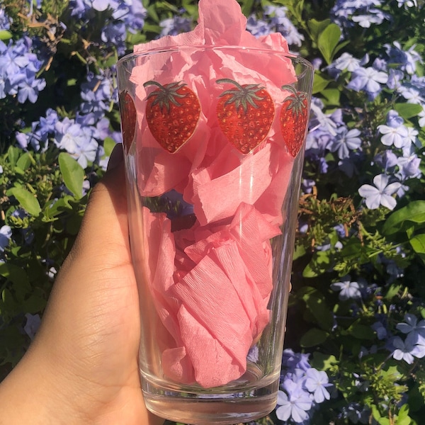 Strawberry Nana Glass - Etsy