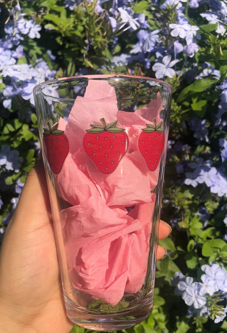 Nana Anime Strawberry Glass Cup, Gift for Nana Anime Fans, Nana X Haxhi ...
