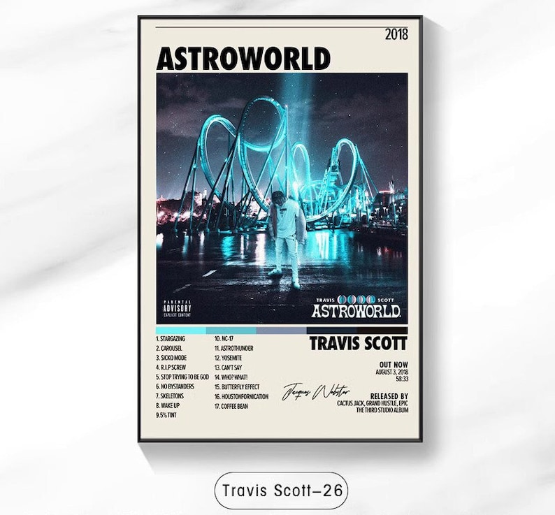 Travis Scott Custom Music Album Cover Travis Scott Music Poster Prints ...
