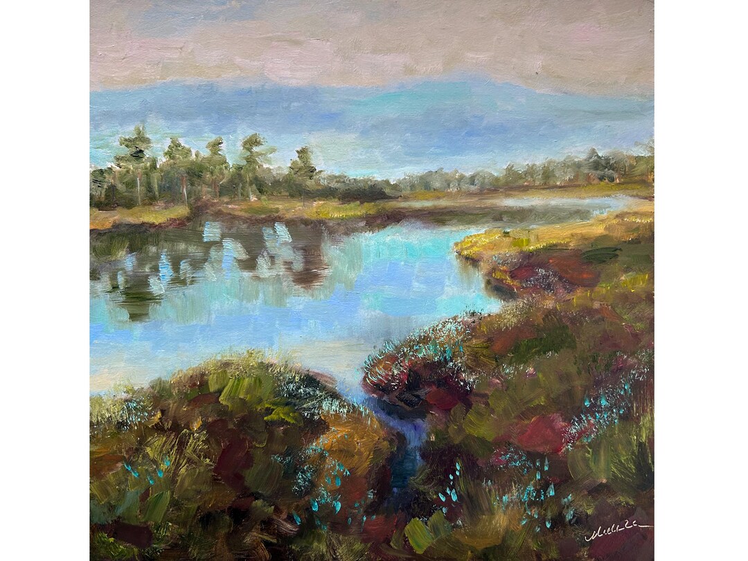 Florida Painitng ORIGINAL Everglades Landscape Art Lake Oil Artwork ...