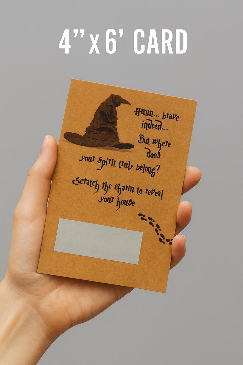 Wizard House Scratch Cards • Magic Reveal Game • Kids Fantasy Party ...