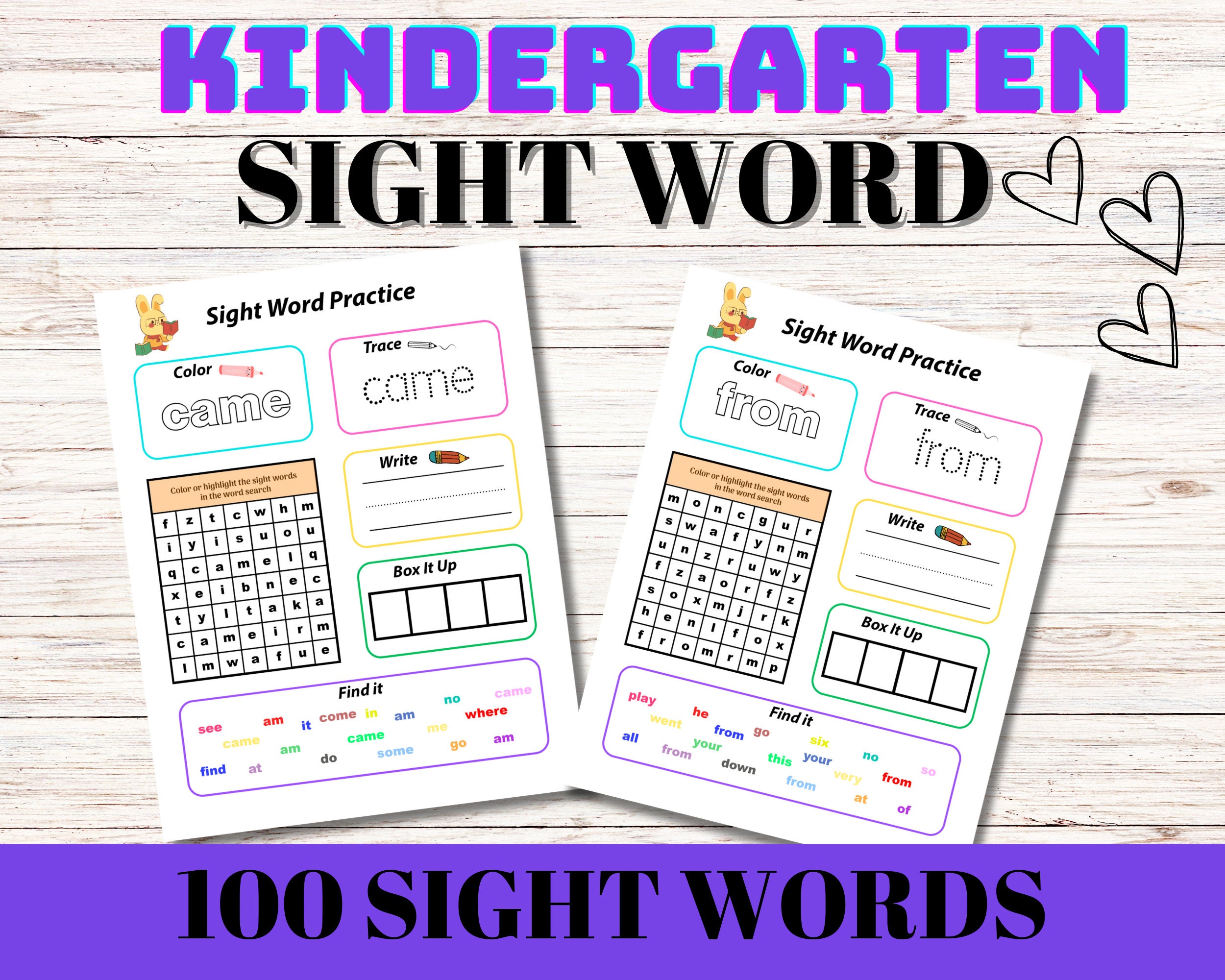Fry's First 100 Sight Words Practice Sheets: Handwriting & Spelling ...