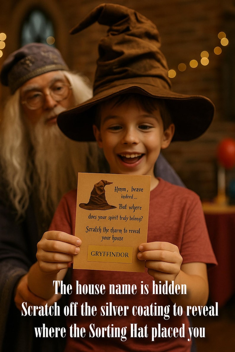 Wizard House Scratch Cards • Magic Reveal Game • Kids Fantasy Party ...