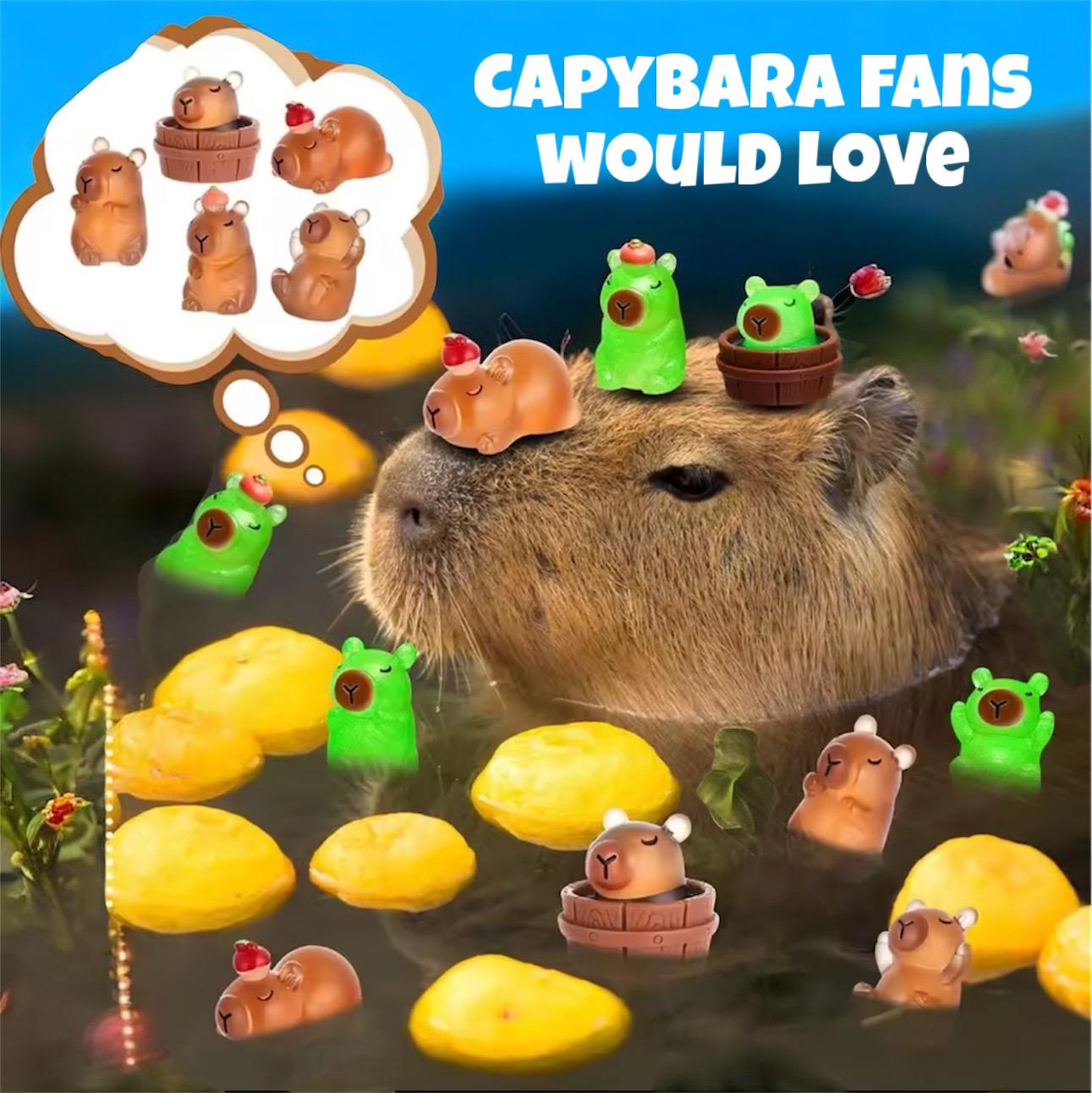 Mini Luminous Resin Capybara • Fairy Garden Figures, Stocking Stuffers ...