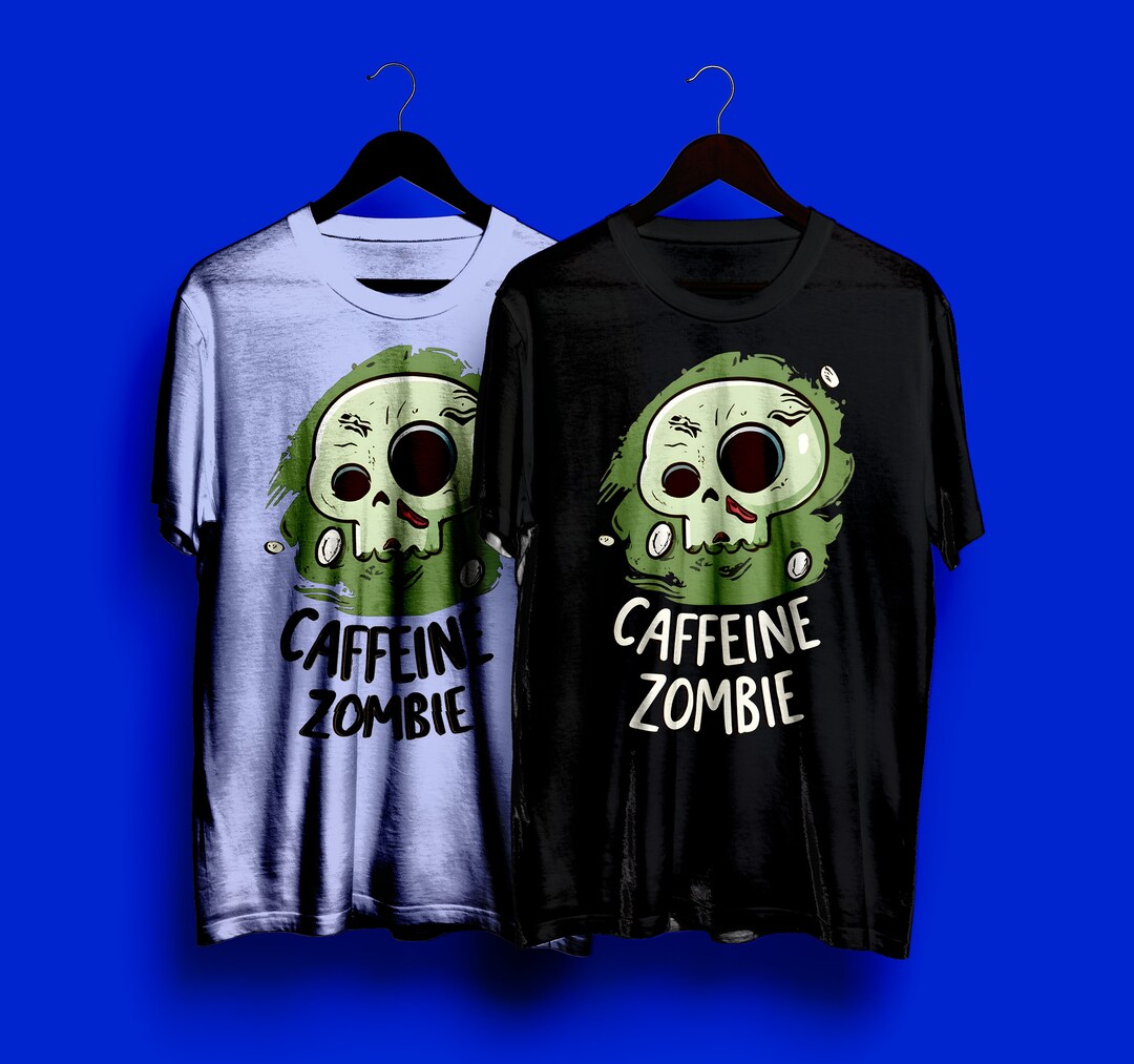 Caffeine Zombie Skull Tee Shirt - Etsy