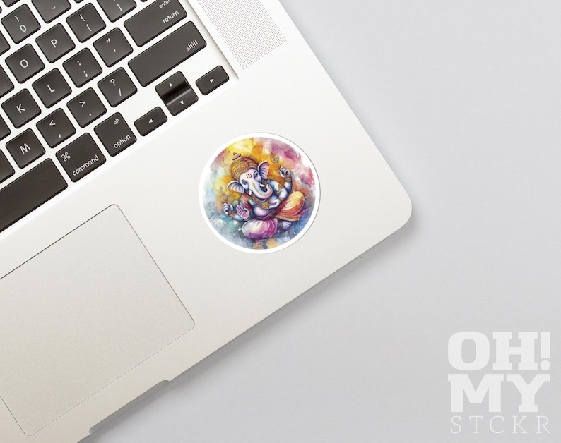 Lord Ganesha Watercolor Vinyl Sticker: Hindu God, Yoga, Lotus - Etsy