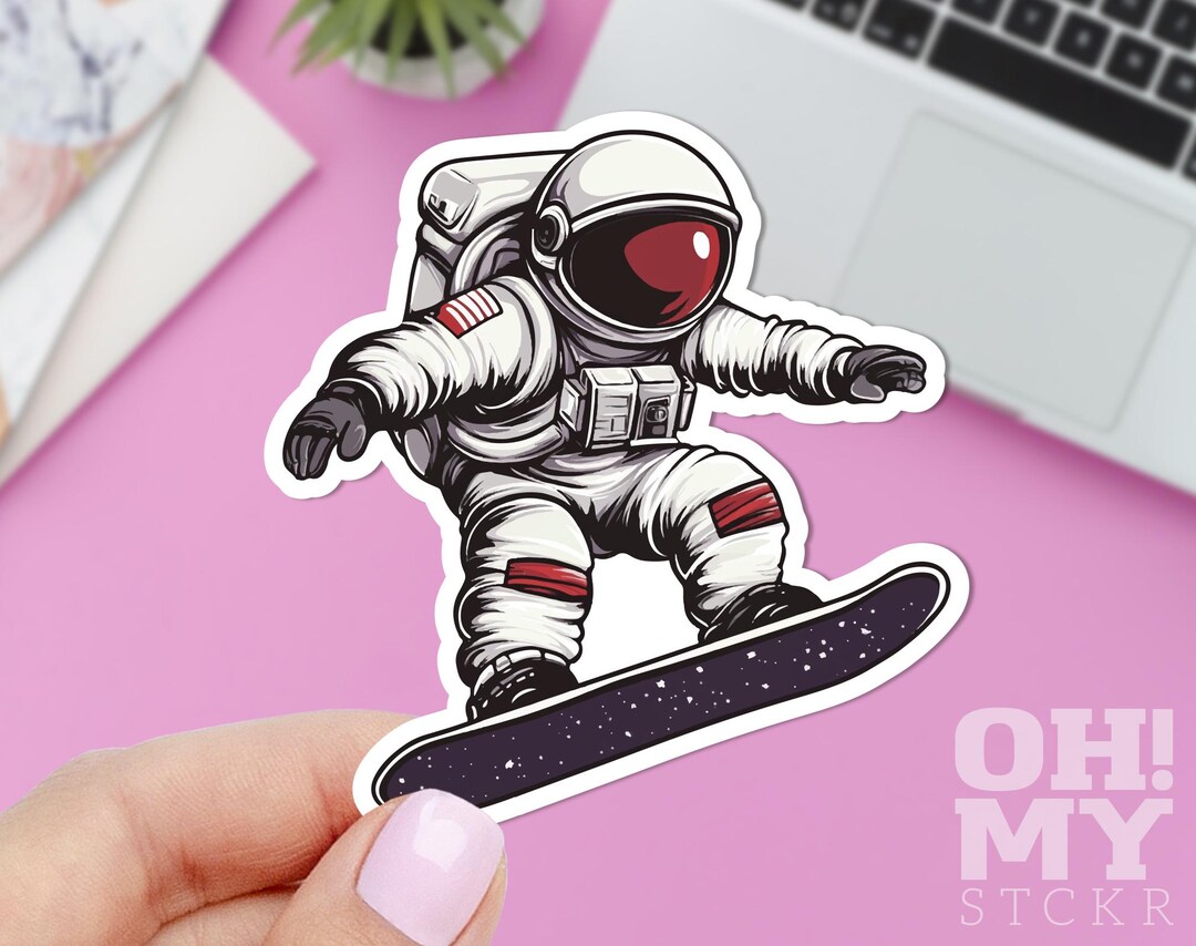 Astronaut Sticker, Snowboard Sticker, Spaceman Sticker, Space Sticker ...