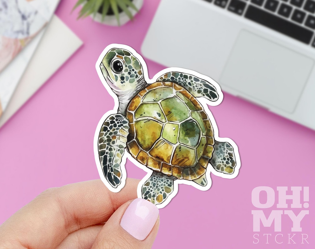 Sea Turtle Sticker: Colorful Vinyl Ocean Animal - Etsy