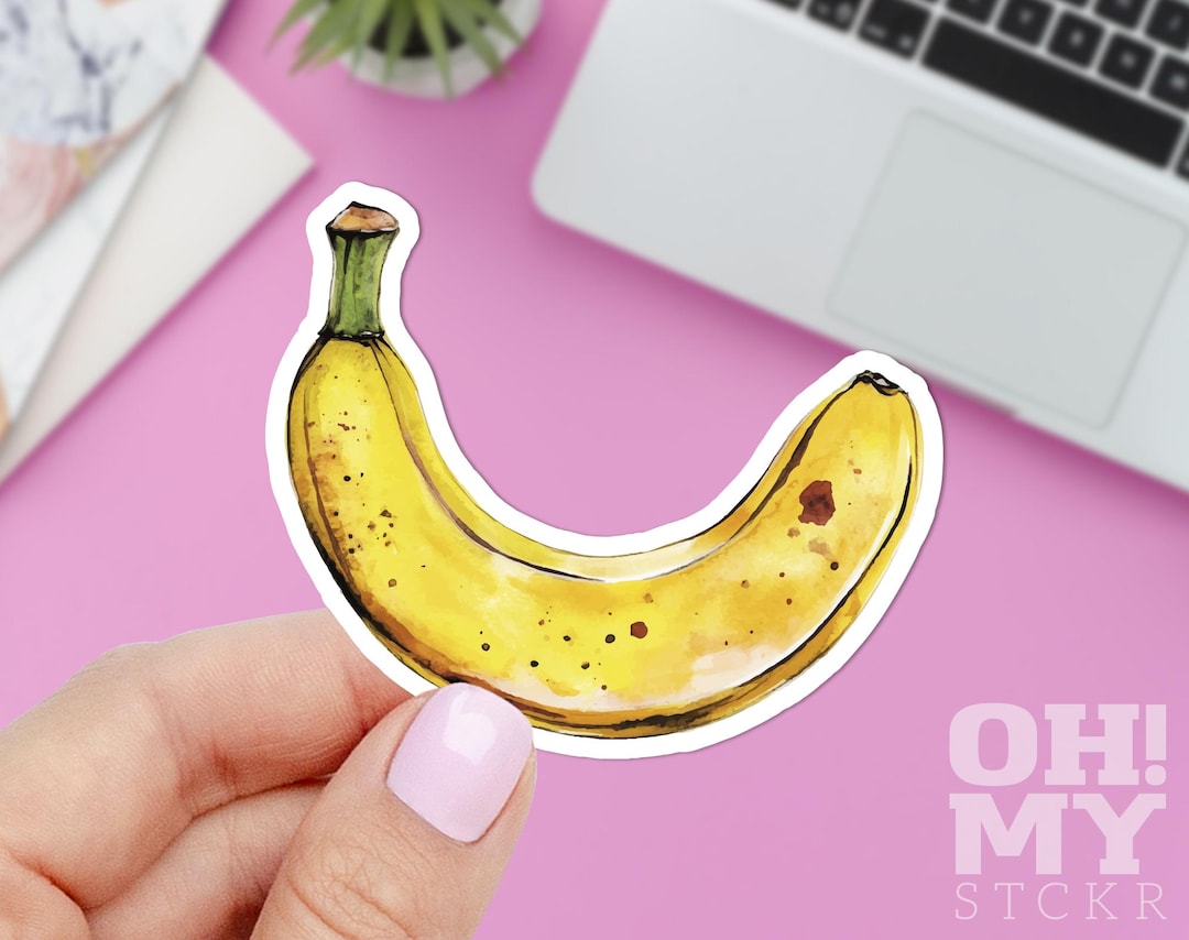 Watercolor Banana Sticker: Durable Vinyl Laptop Decal - Etsy