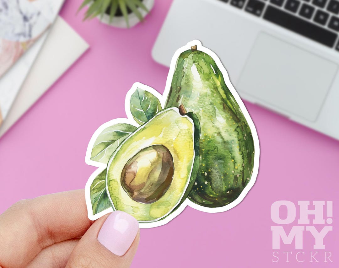 Avocado Sticker, Vegan Pepper, Vegitable Sticker, Veggie Sticker, Food ...