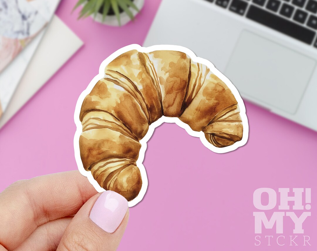 Watercolor Croissant Sticker: French Bakery Food Decal - Etsy