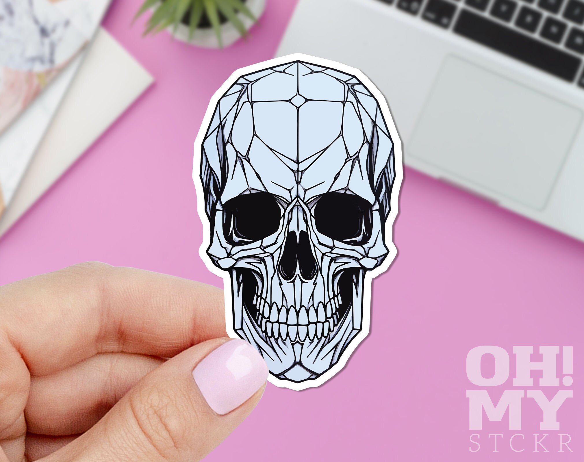 Skull Drawn Sticker, Drawing Sticker, Skeleton Sticker, MacBook Sticker ...