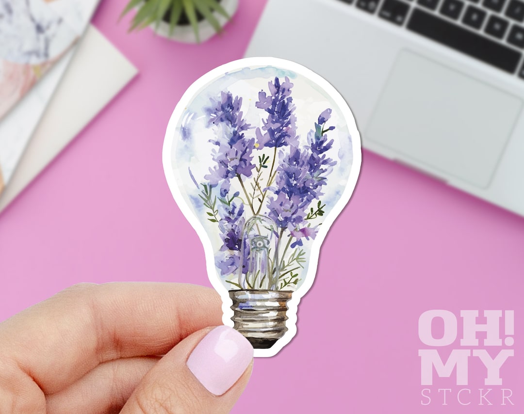 Lavender Bulb Vinyl Sticker: Floral Laptop Decal - Etsy