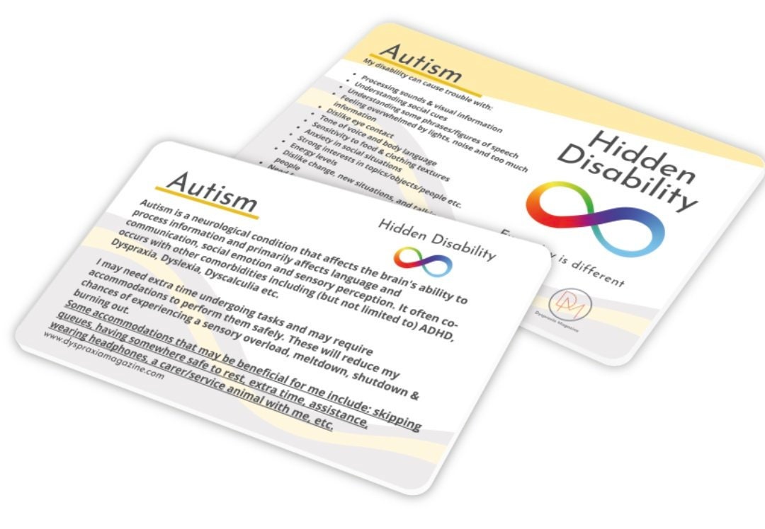 Autism Awareness Information Card - Etsy