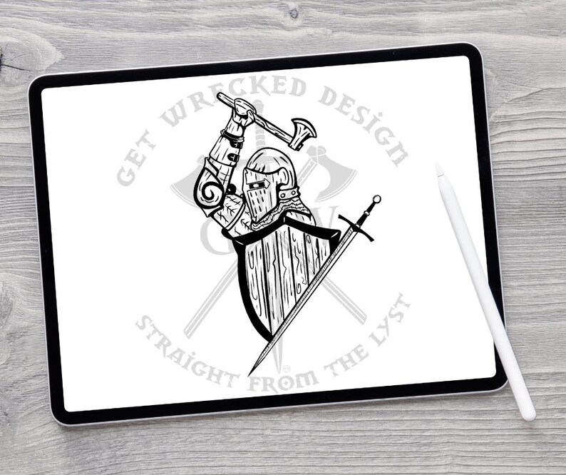 Woodcut ROA Knight Tattoo Digital File - Etsy