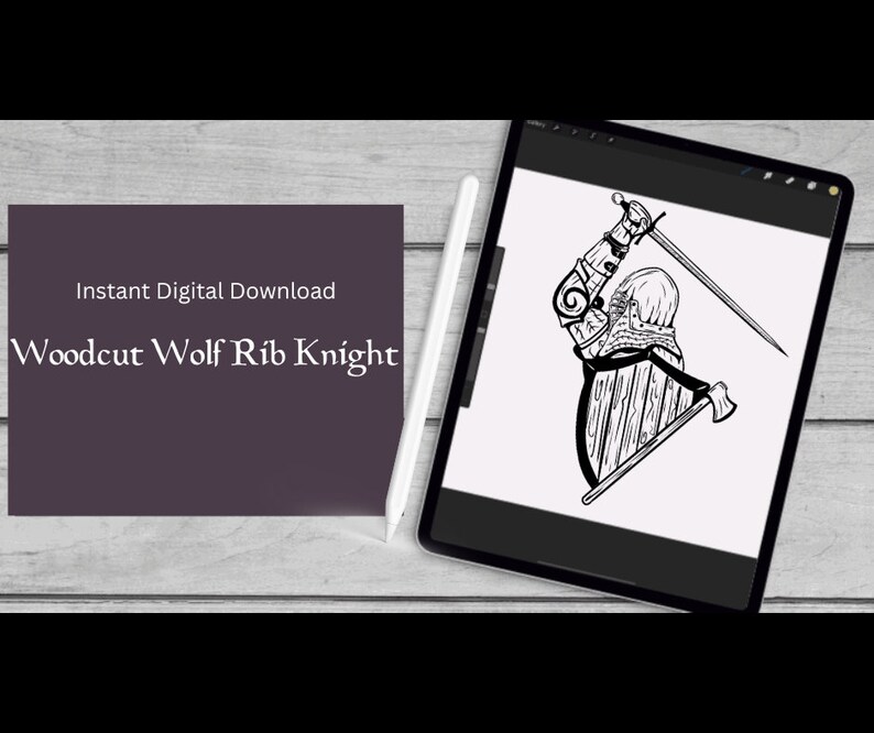 Woodcut Wolf Rib Tattoo Digital File - Etsy