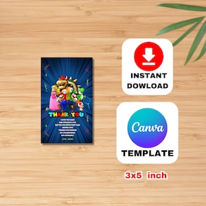 Super Mario Invitation Card, Mario Bros Invite Party, Boy Invite ...