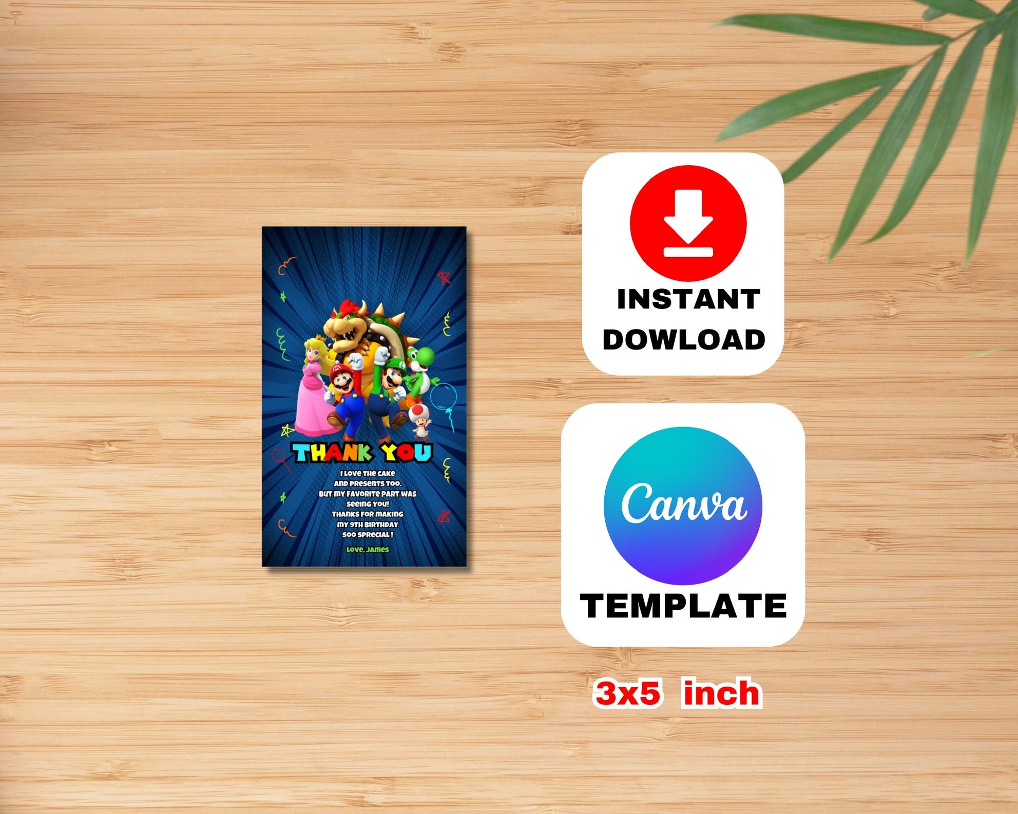 Super Mario Invitation Card, Mario Bros Invite Party, Boy Invite ...