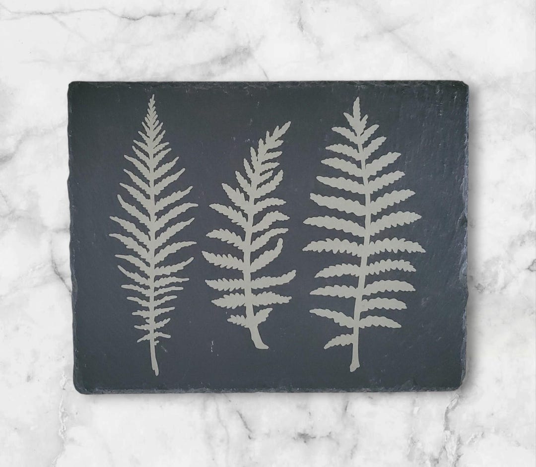 Slate Plaque - Engraved With Fern Leaves Design - Etsy