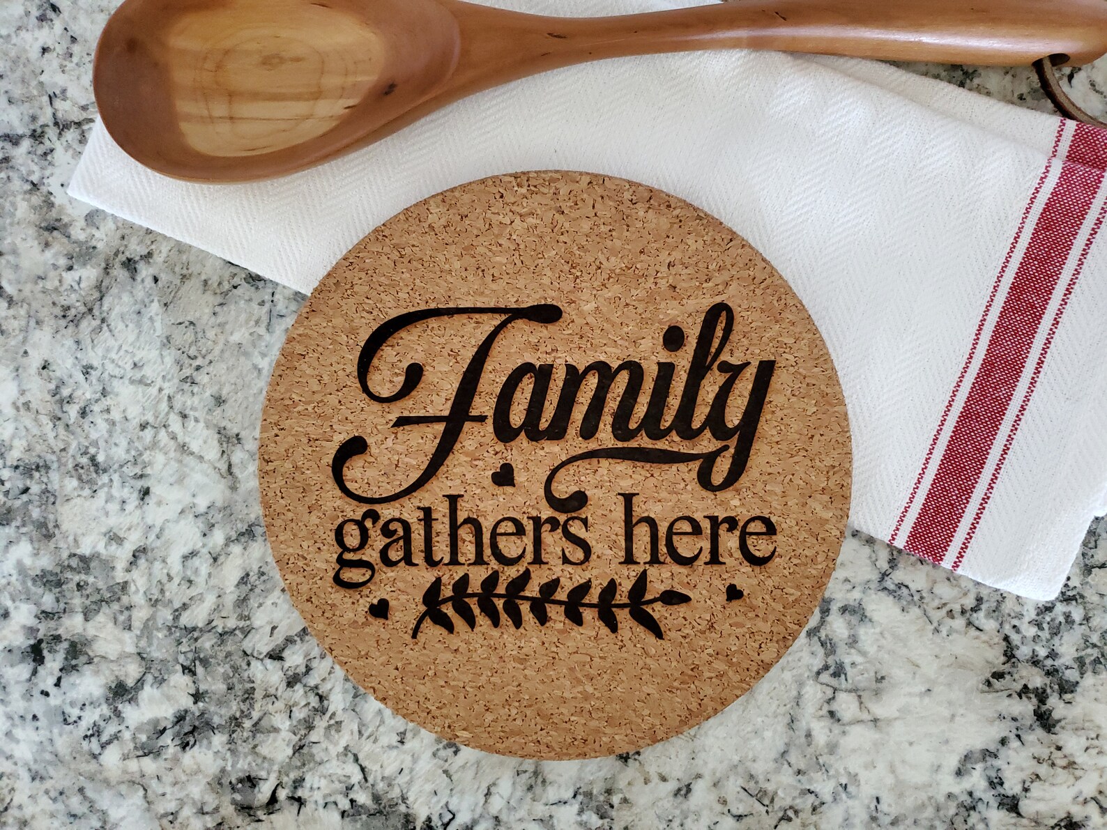 Round Cork Trivets Everyday Designs With Sayings & Personalized Option ...