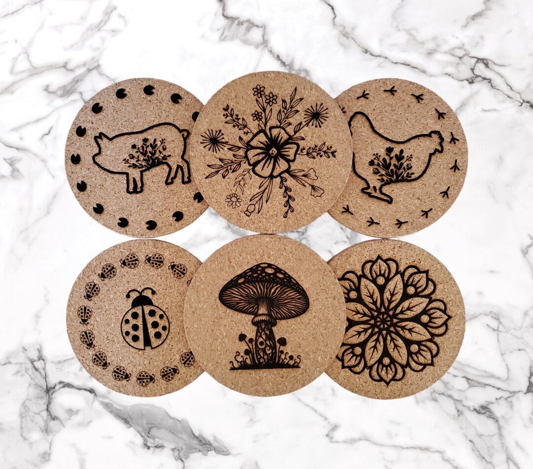 Round Cork Trivets Everyday Designs With Picture Graphics - Etsy