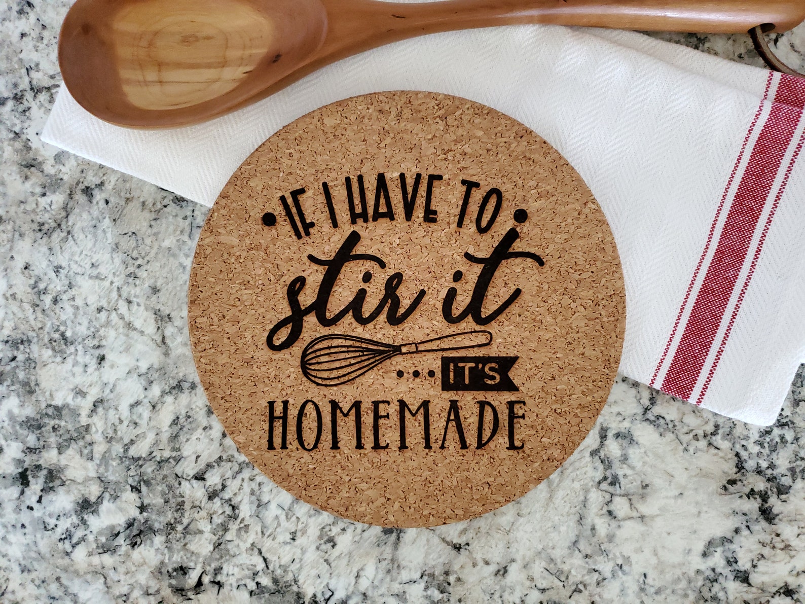 Round Cork Trivets Everyday Designs With Sayings & Personalized Option ...