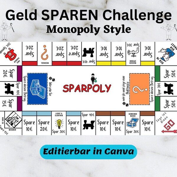 Monopoly Savings Challenge - Etsy