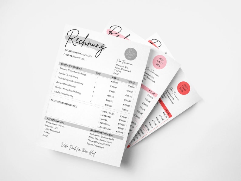 Editable INVOICE Template - Invoice Template for Small Businesses ...